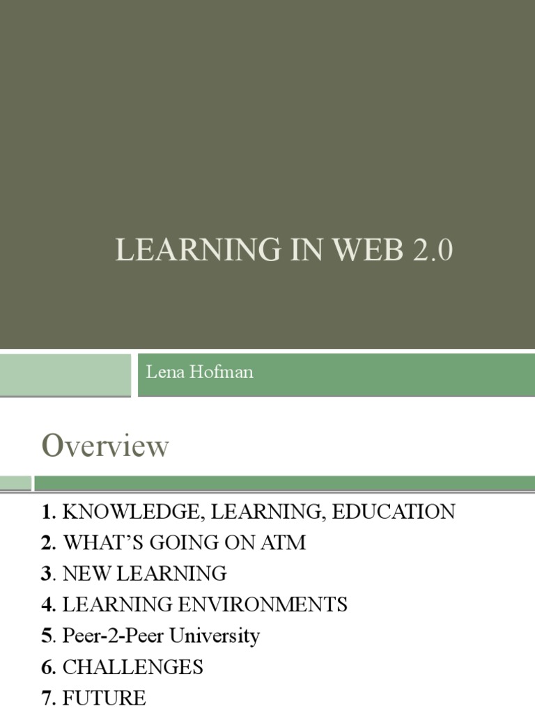 Open Source Learning in Web 2.0 | PDF | Learning | Computing