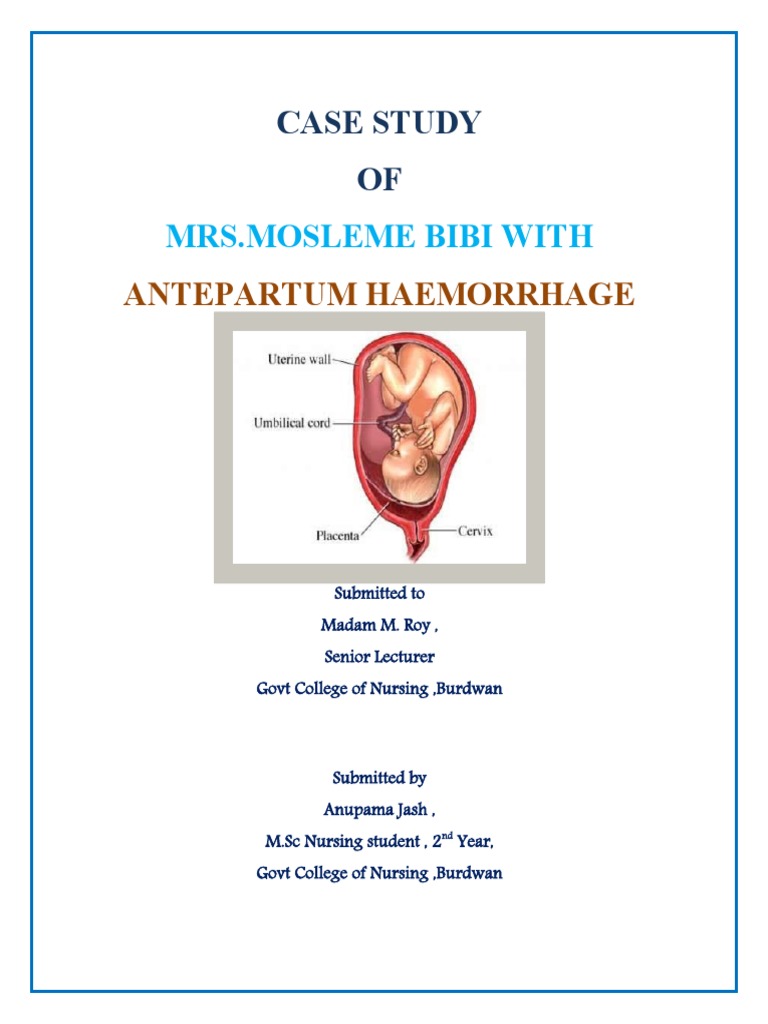 Case Study On APH | PDF | Childbirth | Uterus