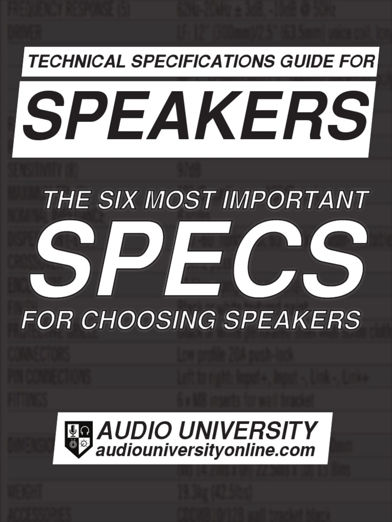 Loudspeaker Technical Specifications Guide v3.0 | PDF | Loudspeaker ...