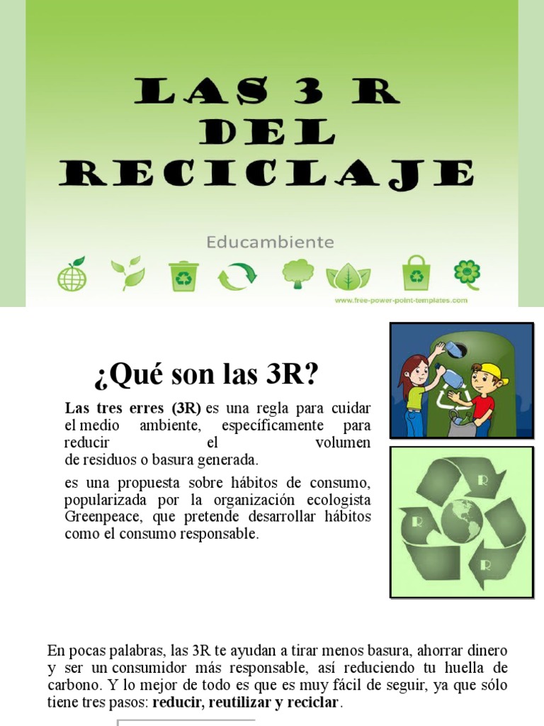Las 3R: Reducir, Reutilizar y Reciclar | PDF | Residuos | Reciclaje