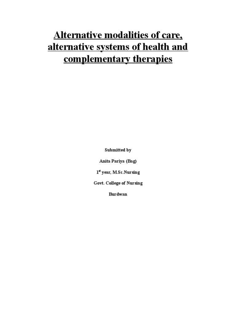 Alternative Modalities | PDF | Alternative Medicine | Medicine