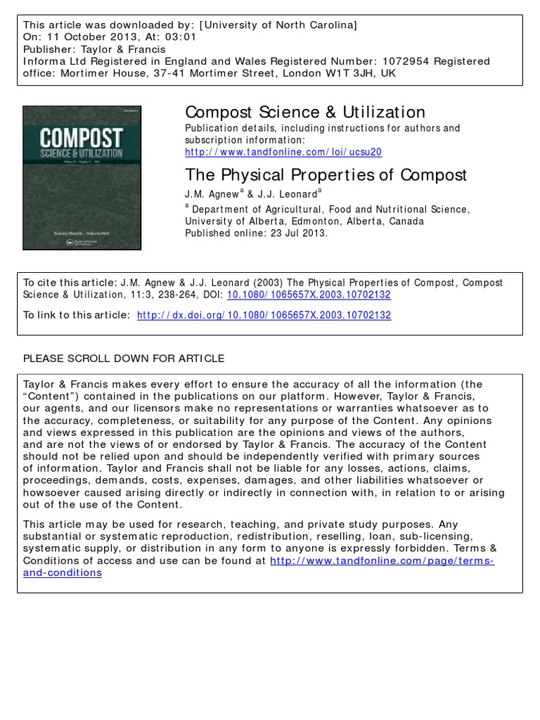 Compost Science & Utilization | PDF | Compost | Porosity