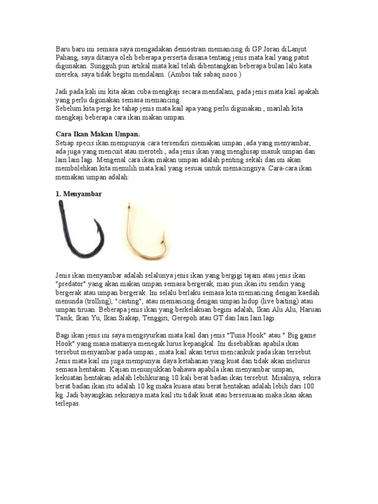 Jenis Kail Mengikut Ikan | PDF