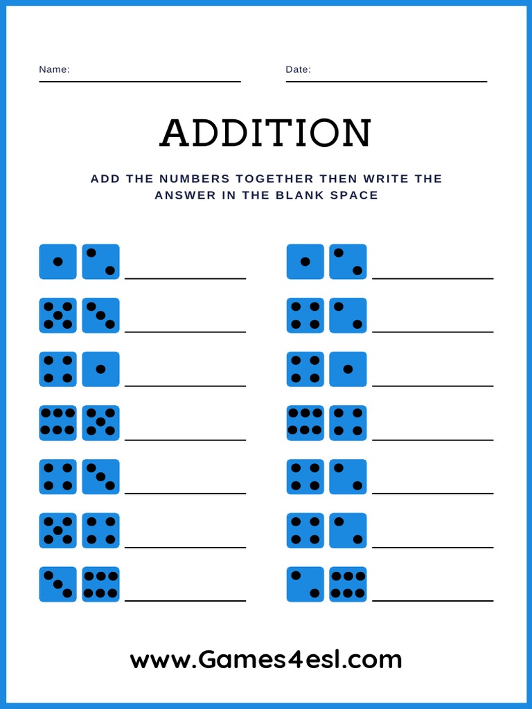 A simple addition worksheet for practicing summing single-digit numbers ... A simple addition worksheet for practicing summing single-digit numbers ...