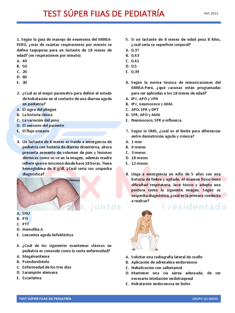 Test - Pediatría Sin Claves Versión Corta | PDF | Especialidades ...