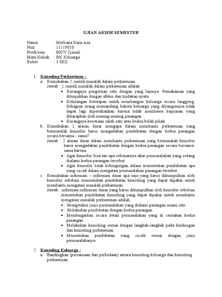 Uas BK Keluarga | PDF