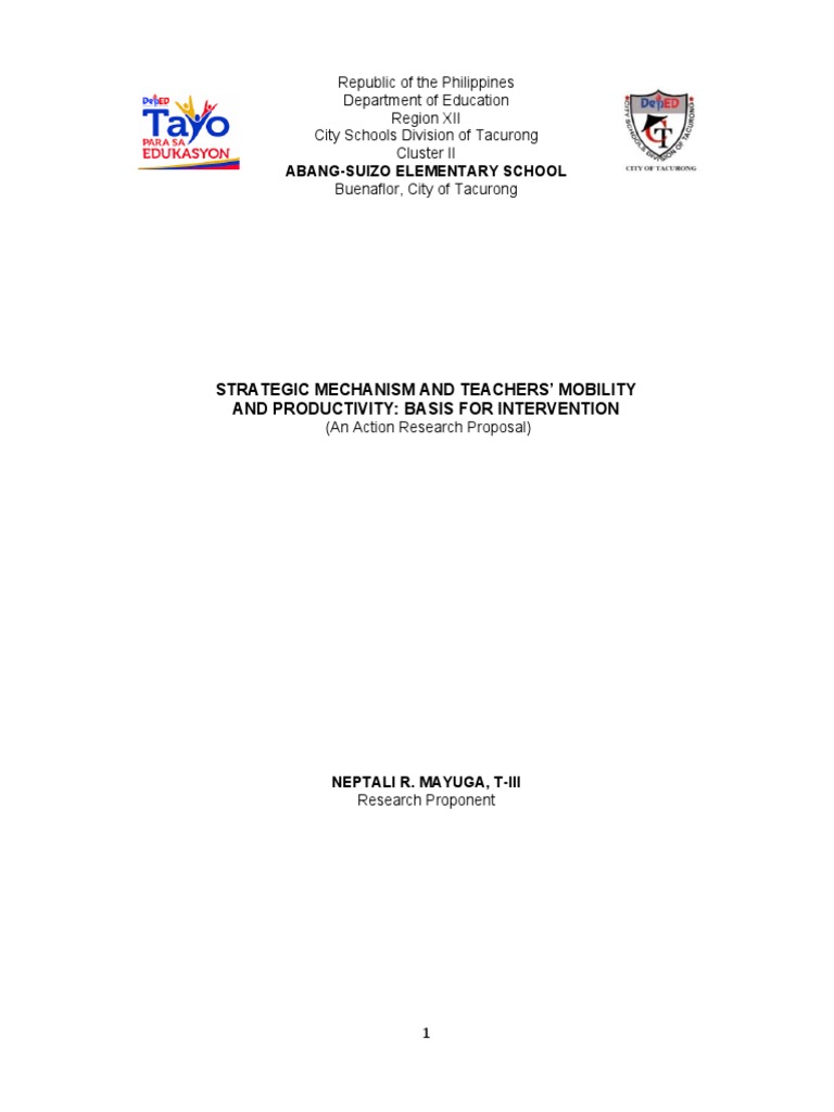 Action Research Proposal | PDF | Teachers | Academic Degree