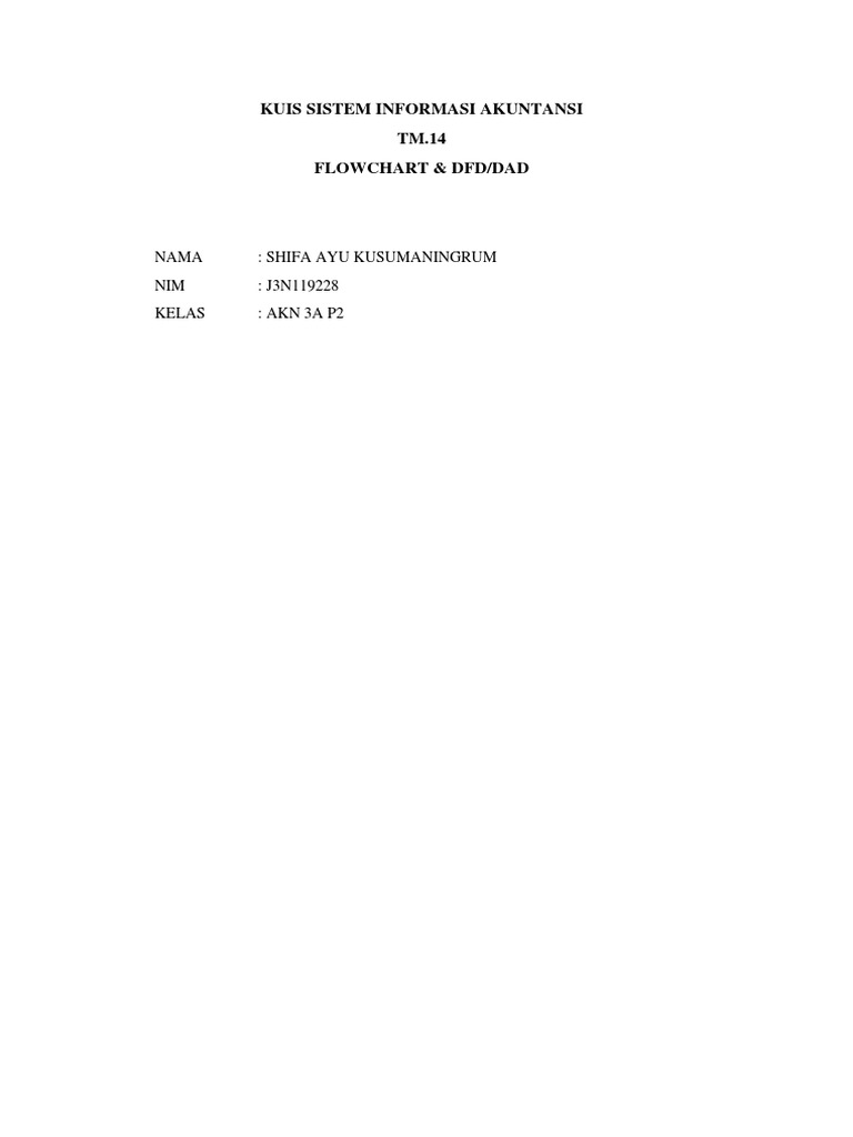 Shifa Ayu Kusumaningrum - J3N119228 - Akn 3a P2 - Kuis Sia TM.14 | PDF