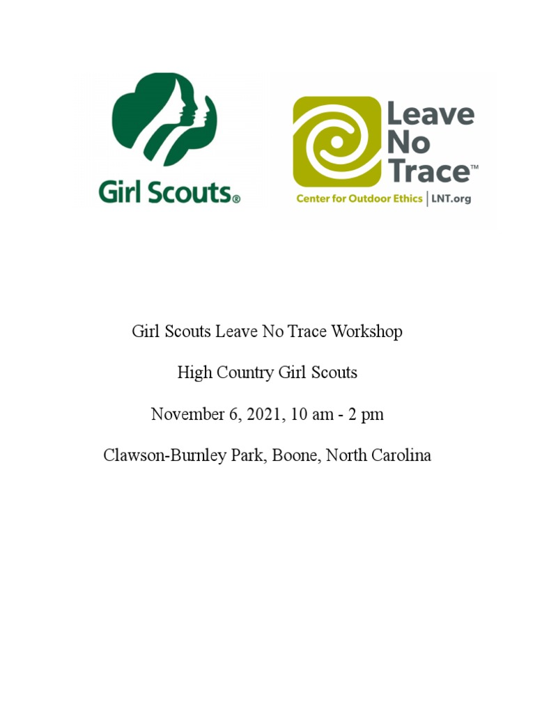 Girl Scouts Leave No Trace Workshop 6 1 | PDF