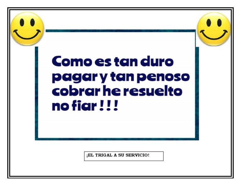 Frases y letreros para no fiar | PDF