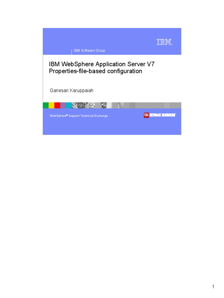 Ibm Websphere Application Server V7 Properties-File-Based Configuration | PDF | Parameter ...