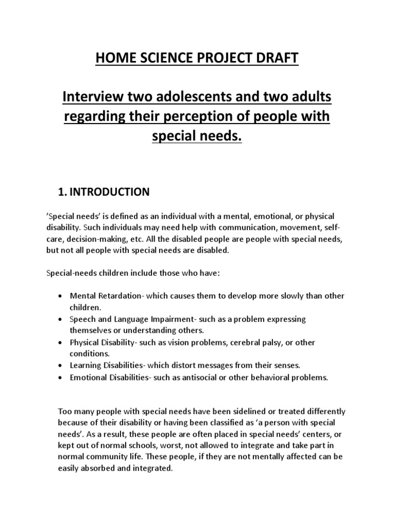 Home Science Project Draft Interview Two Adolescents and Two Adults ...