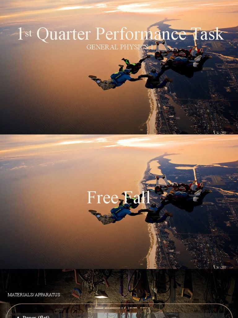 1st Quarter Performance Task FREE FALL | PDF | Gravity | Acceleration
