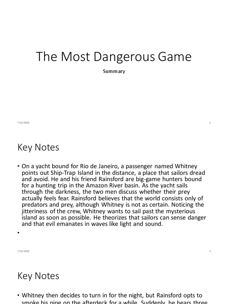 The Most Dangerous Game | PDF