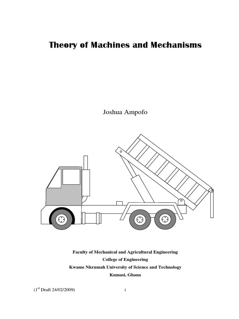 Theory of Machines - Josh Ampofo KNUST | PDF | Kinematics | Rotation Around A Fixed Axis