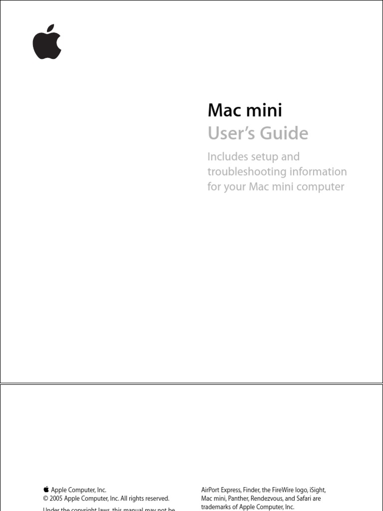 Mac Mini: User's Guide | PDF | Airport | Usb
