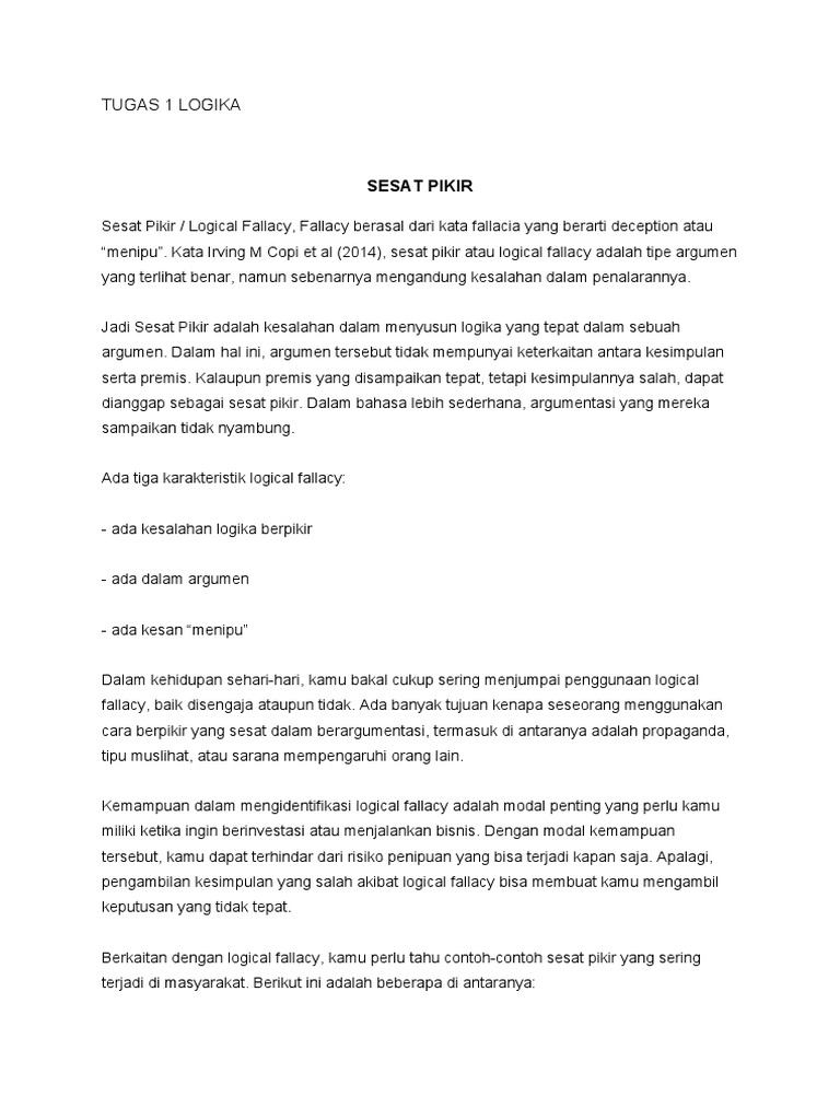 Tugas 1 Logika | PDF