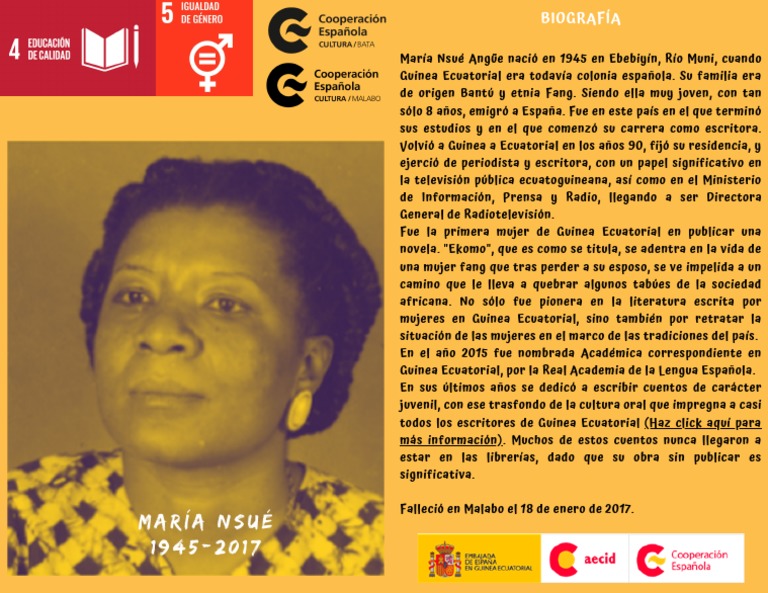 Biografía de María Nsué Angue | PDF
