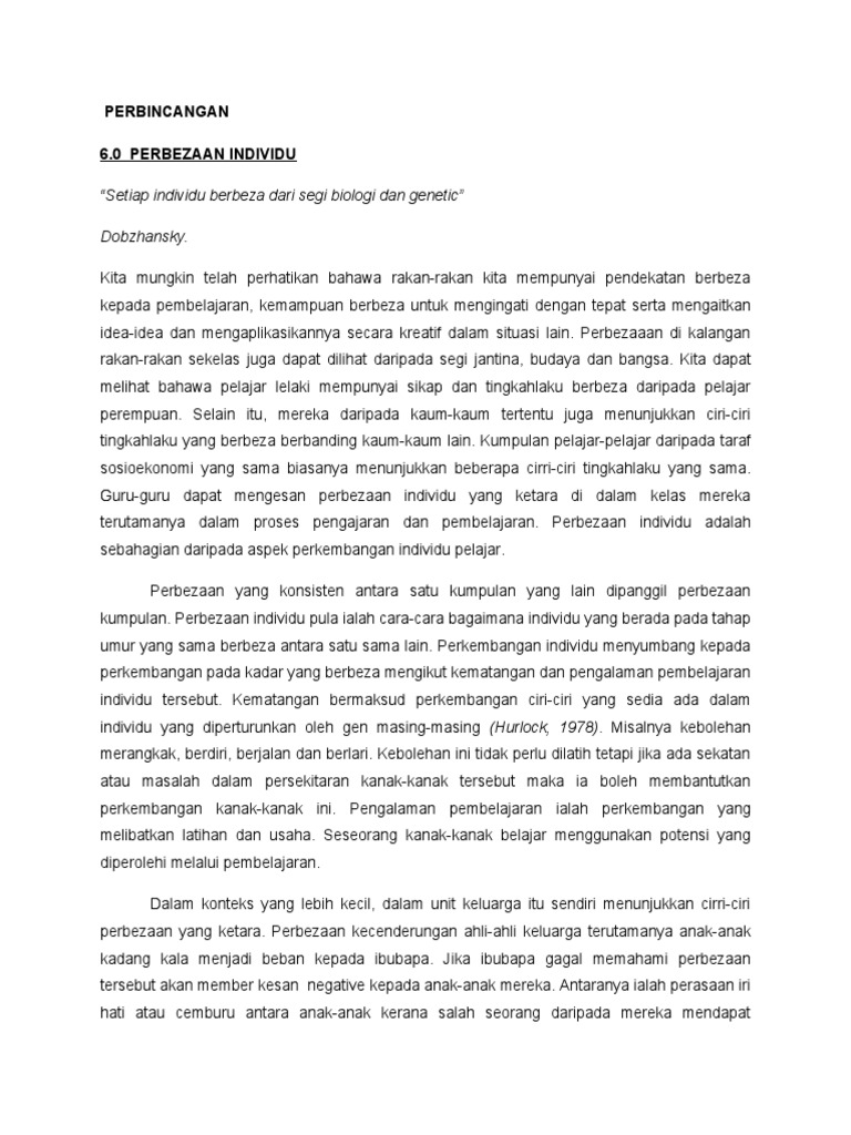 Perbezaan Individu | PDF
