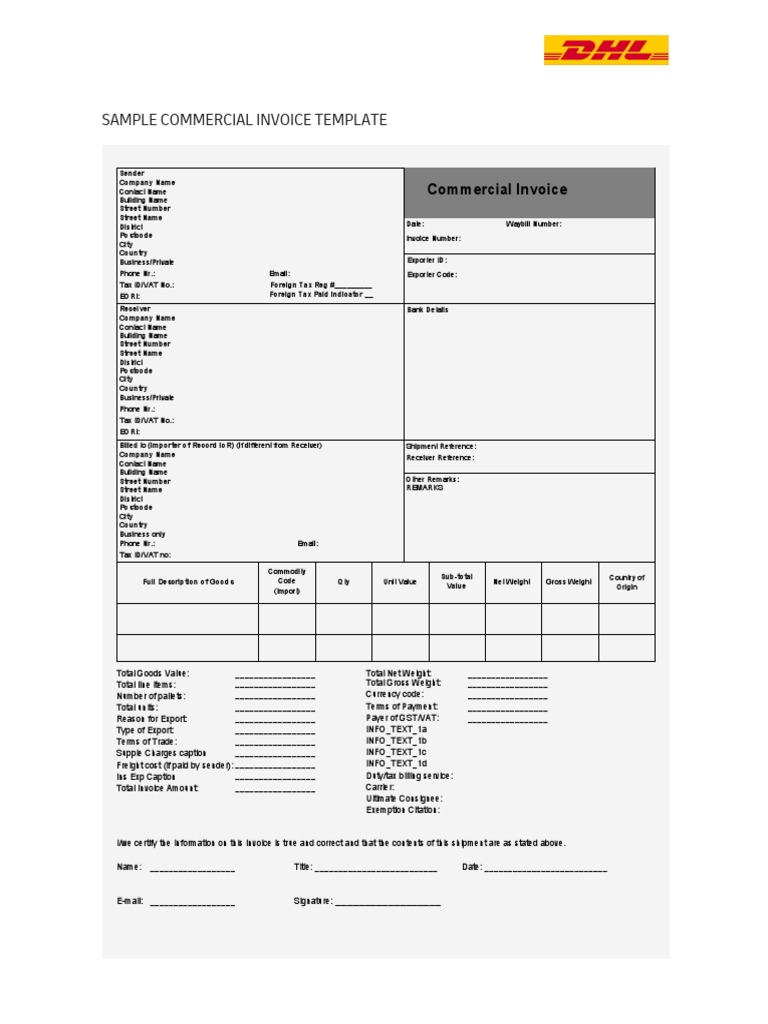 Sample Commercial Invoice Template | PDF | Value Added Tax | Invoice