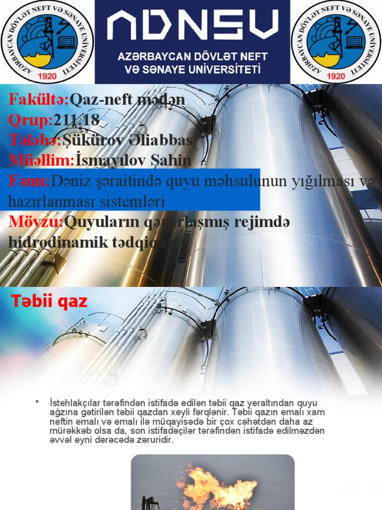 Dəniz Şəraitində Quyu Məhsulunun Yığılması VƏ Hazırlanması Sistemləri | PDF