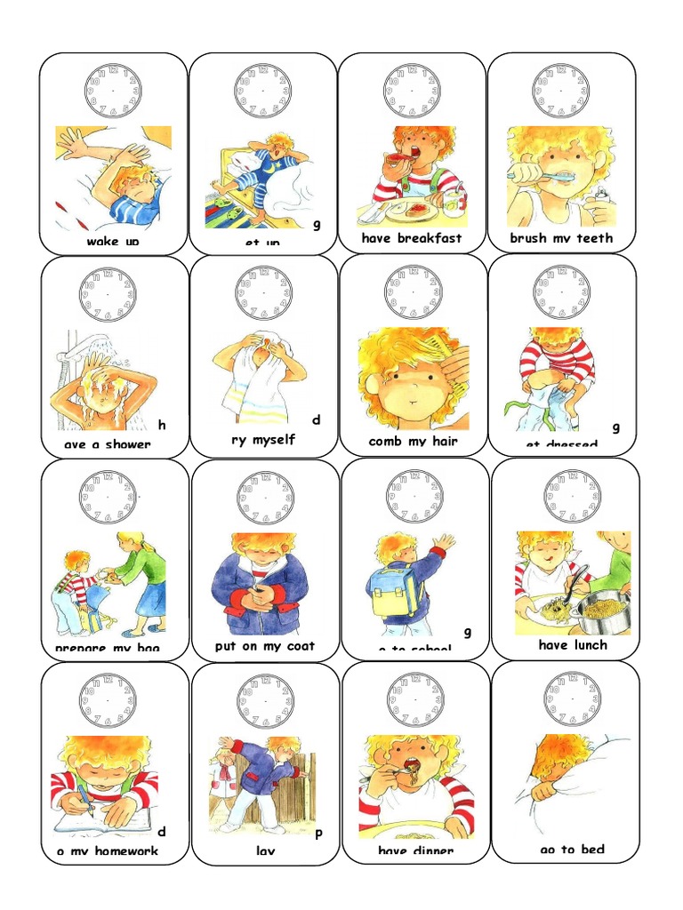 Time and Daily Routine Card Game Activities Promoting Classroom ...