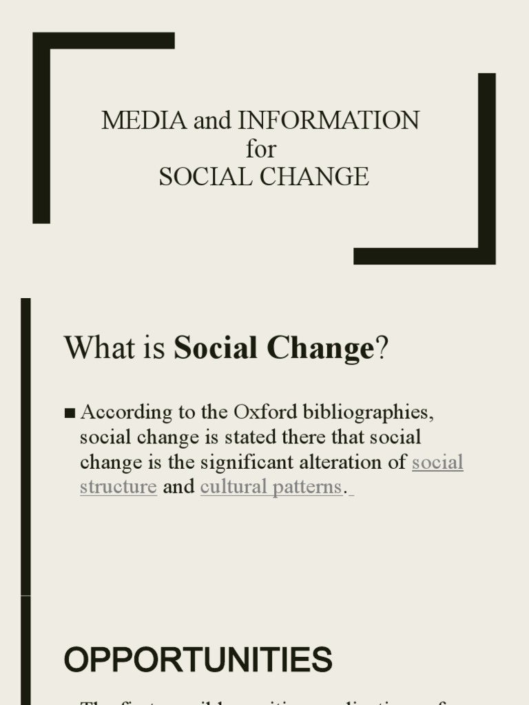 Media and Information For Social Change | PDF
