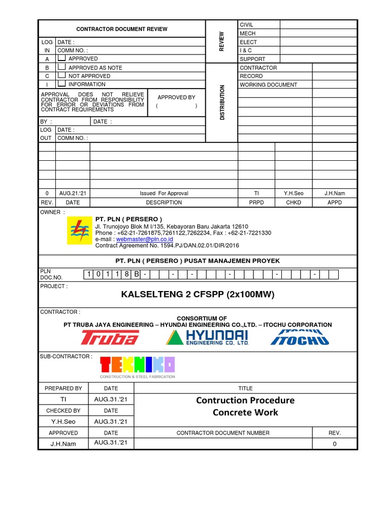 Construction Procedure Reinforced Concrete Work | PDF | Concrete | Rust