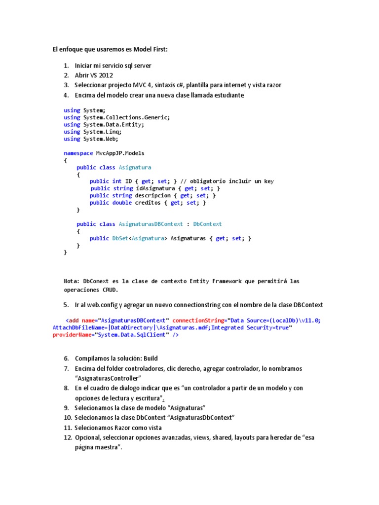 Crear Crud Mvc Pdf