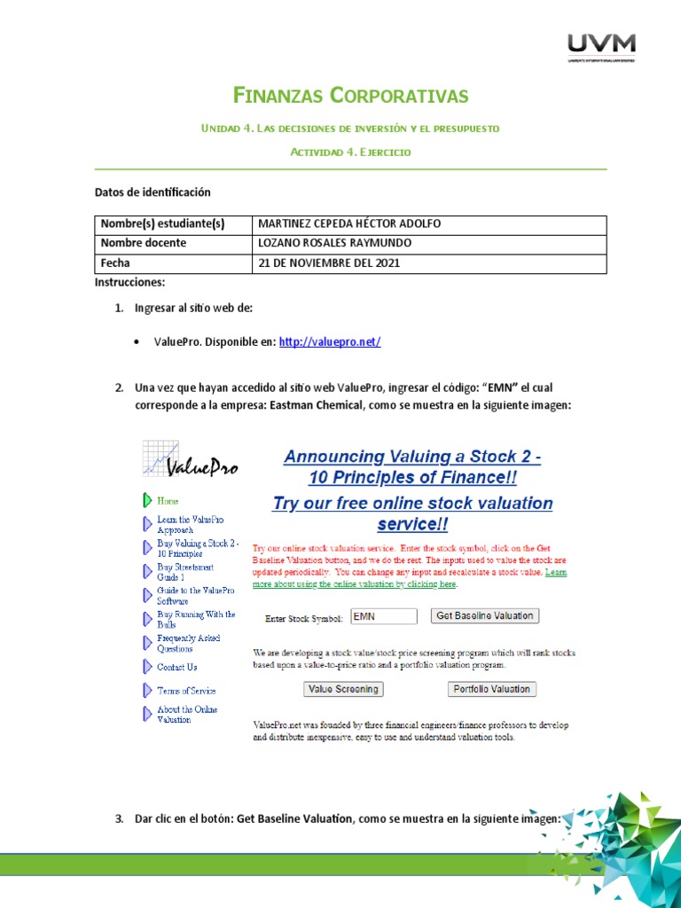 U4 Ejercicio A4 | PDF | Economía Financiera | Economias