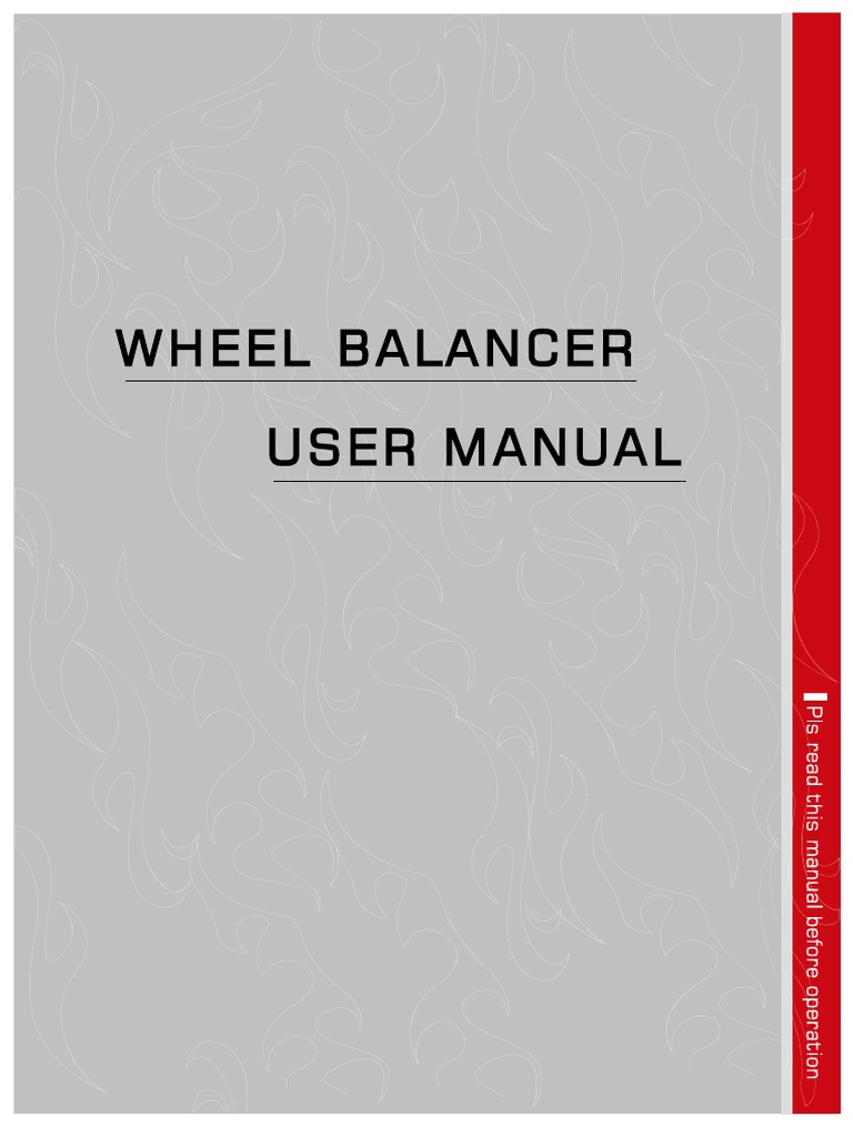 Wheel Balancer User Manual: Pls Read This Manual Before Operation | PDF ...