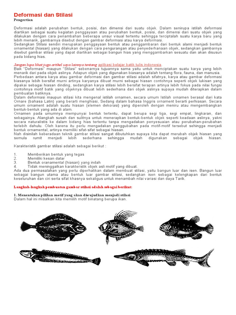 Deformasi Dan Stilisasi Karya Seni Rupa 2 Dimensi | PDF