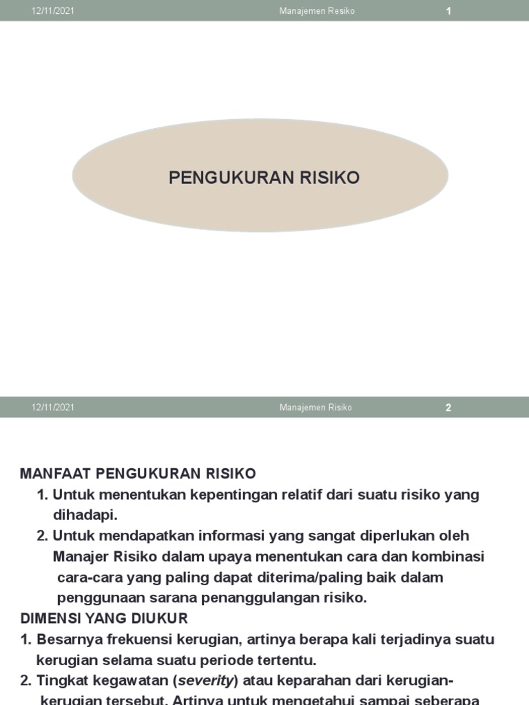 Pengukuran Risiko | PDF