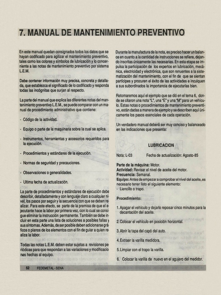 Manual de Mantenimiento Preventivo 7 | PDF