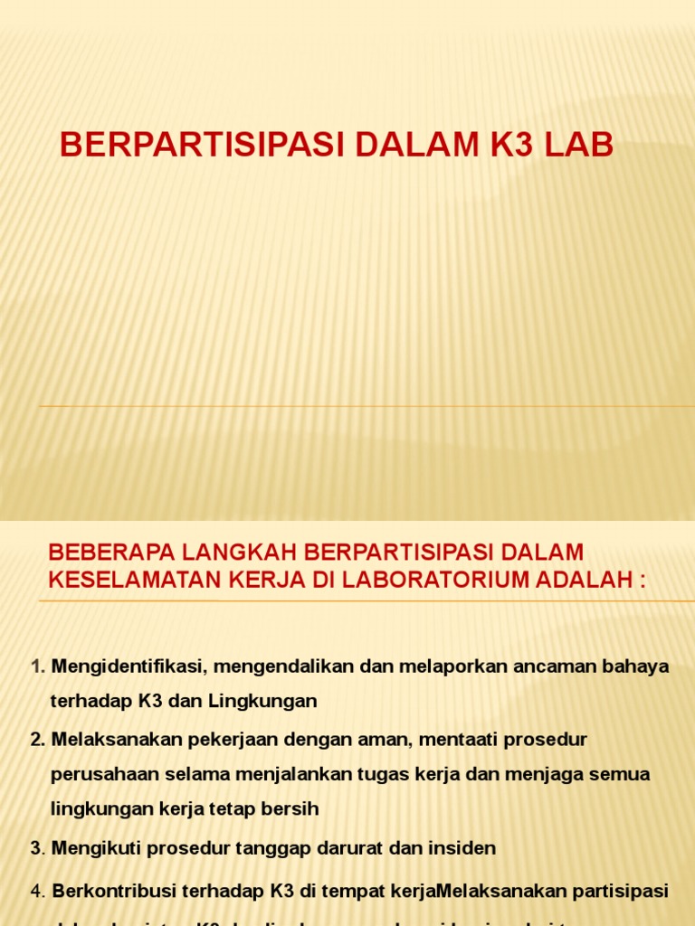 Berpartisipasi Dalam K3 Lab | PDF | Sains & Matematika