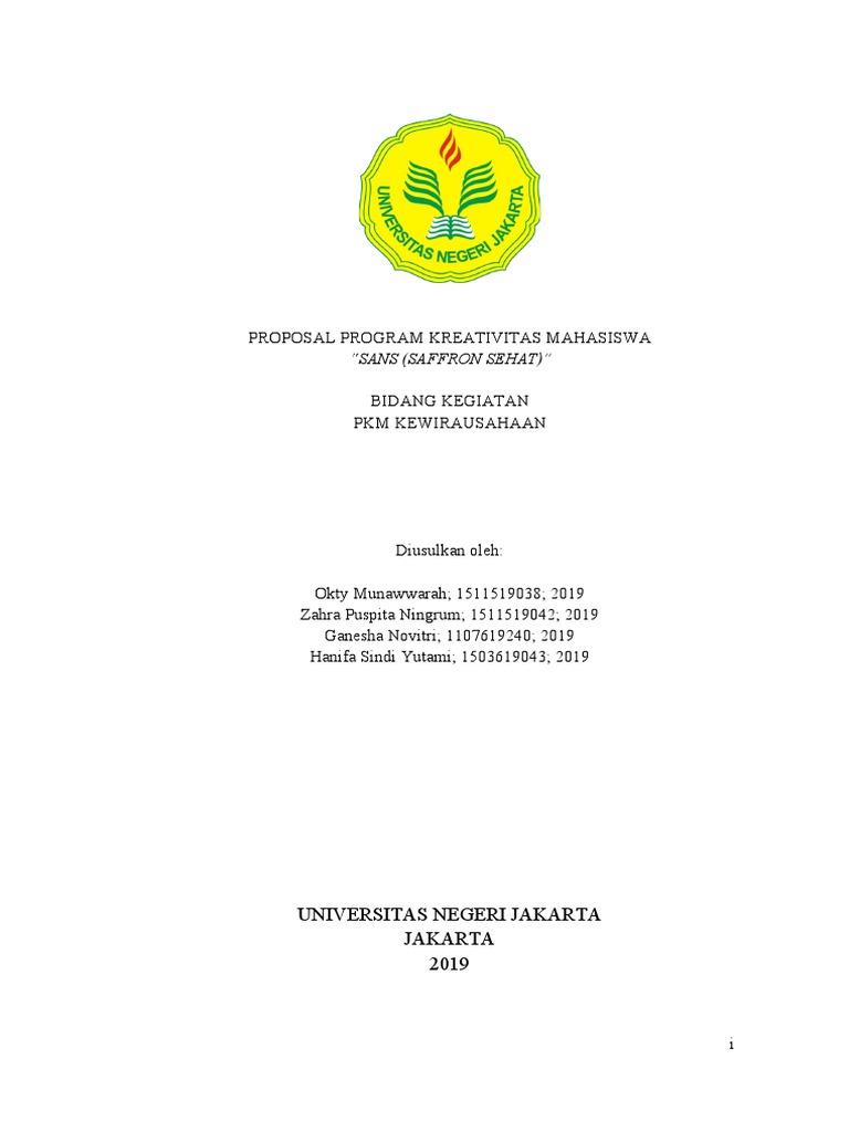Template Proposal PKMK Panduan 2018 | PDF