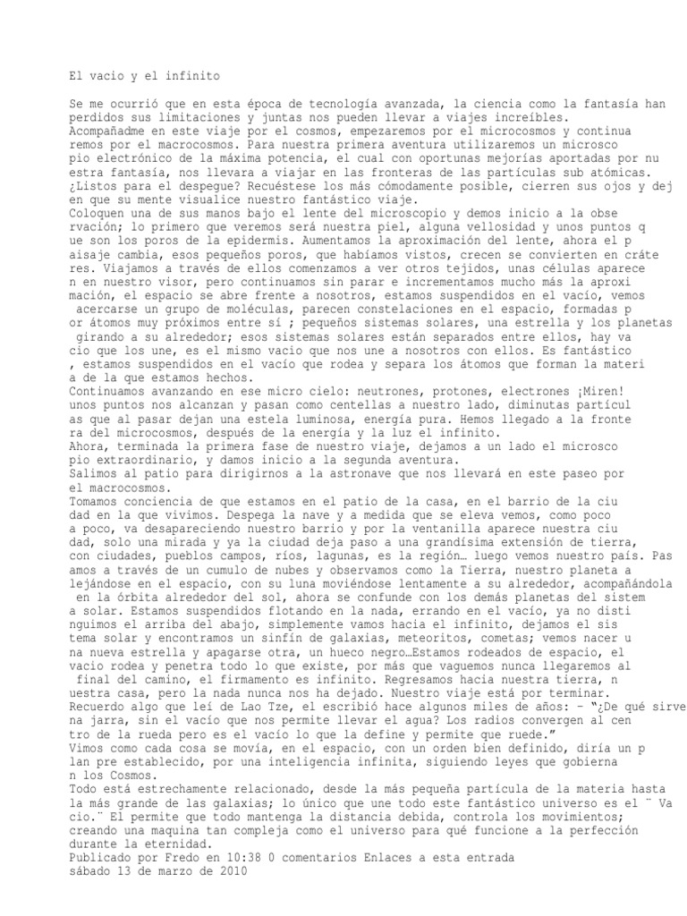 El Vacio y El Infinito | PDF | Universo | Estrellas