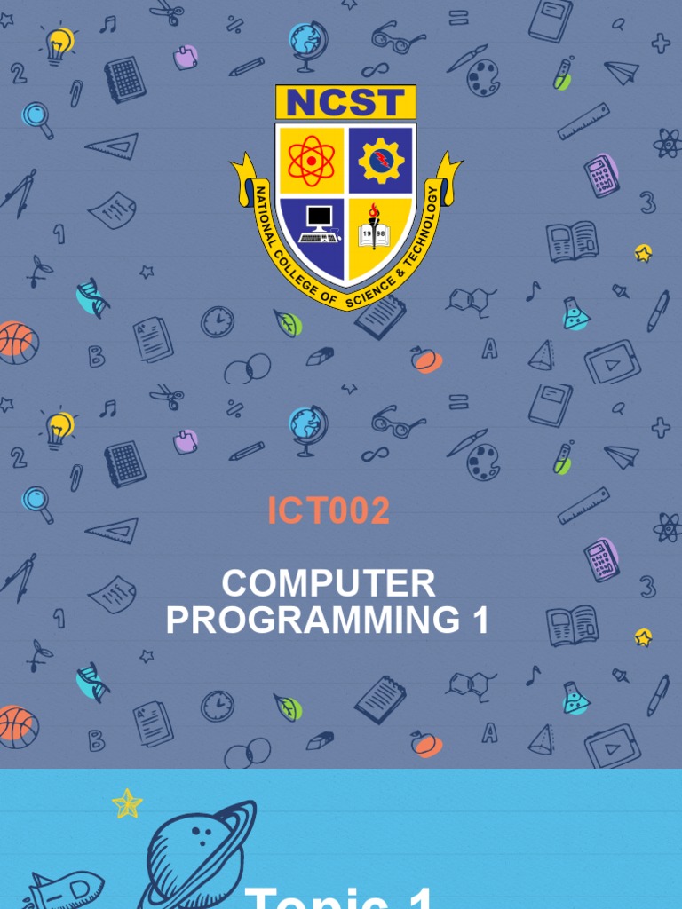 Week 1 Introduction To Programming Pdf Computer Programming Algorithms