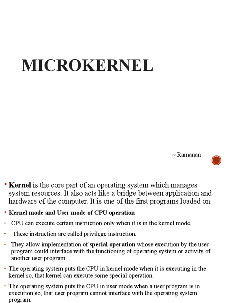 Micro Kernal | PDF | Kernel (Operating System) | Operating System