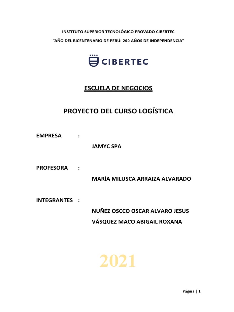 Proyecto Jamyc Spa - Logistica | PDF | Logística | Análisis FODA