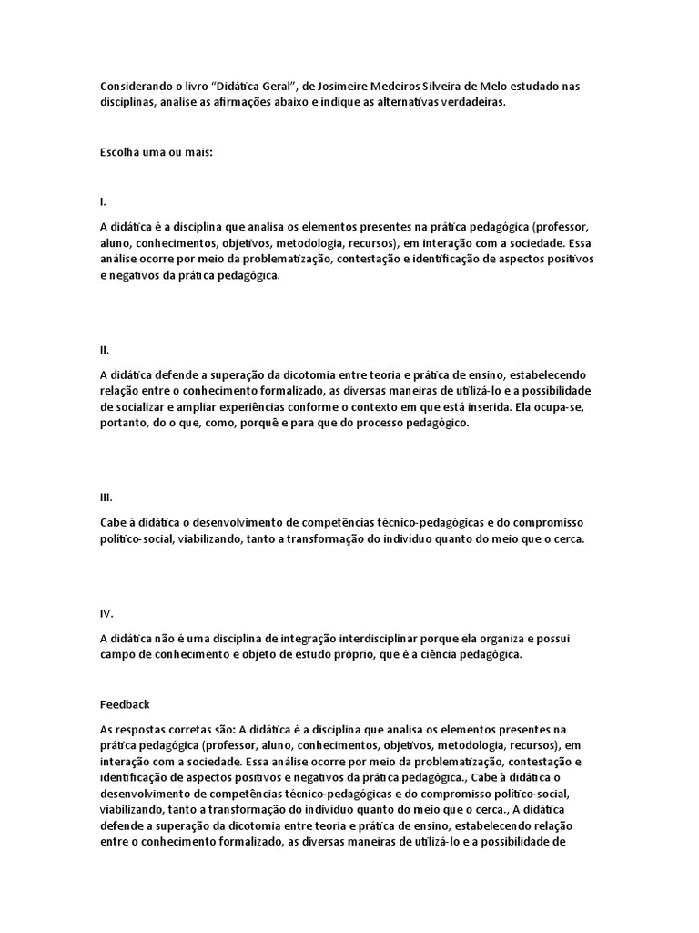 Prova Corrigida | PDF | Aprendizado | Pedagogia