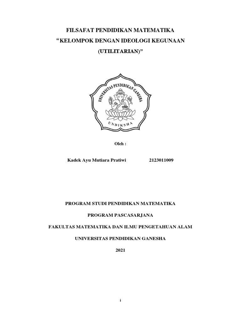 Ideologi Utilitarian dalam Pendidikan Matematika | PDF | Ilmu Sosial ...