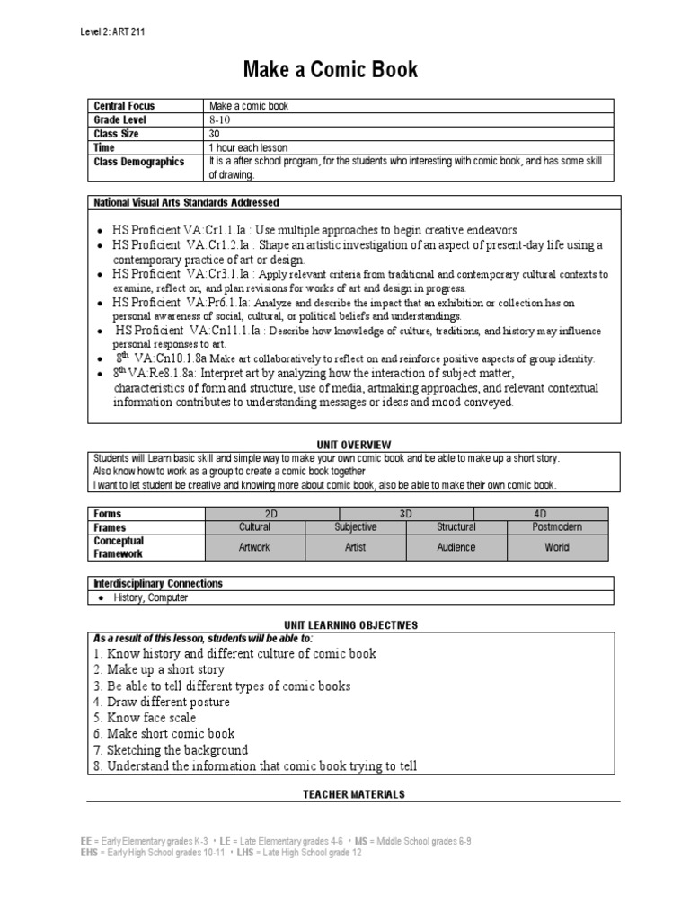 Unitplan Make A Comic Book PDF | PDF | Teachers | Books