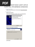 Panduan Instalasi VPN F5 BIGIP EDGE Client Untuk Windows | PDF