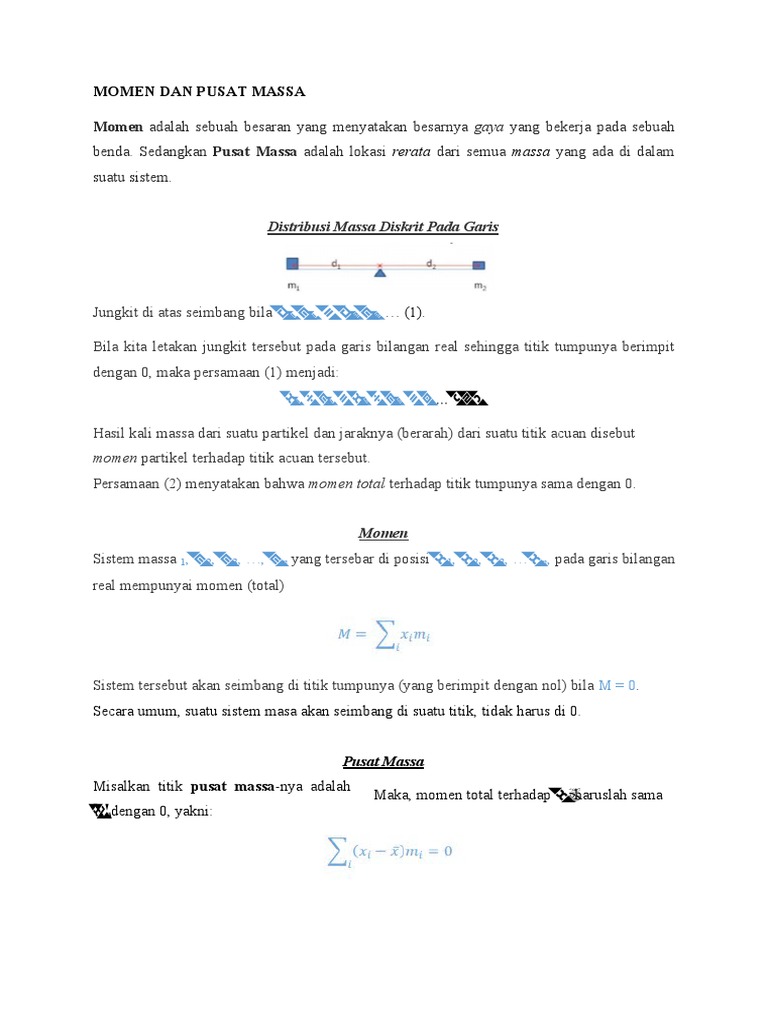 Momen Dan Pusat Massa | PDF