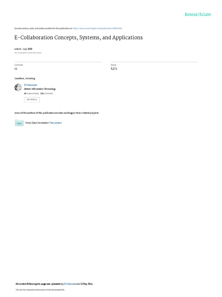 E-Collaboration Concepts, Systems, and Applications: July 2008 | PDF ...