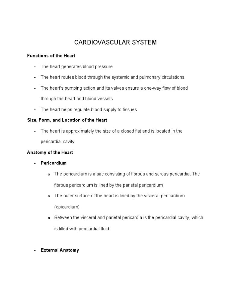 Module Cardiovascular System Anatomy and Physiology | PDF | Heart ...