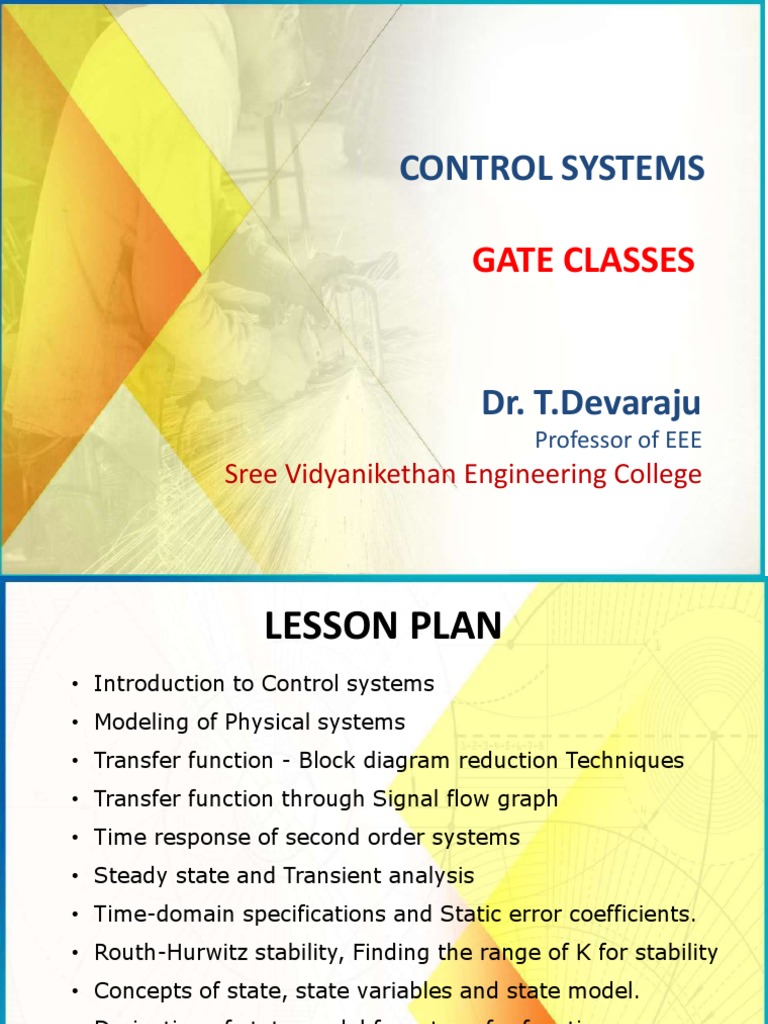 Control Systems: Gate Classes | PDF | Steady State | Applied Mathematics