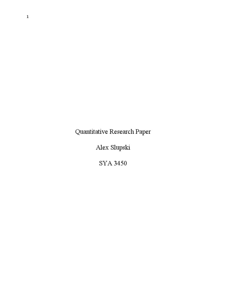 Quantitative Research Paper | PDF | Science
