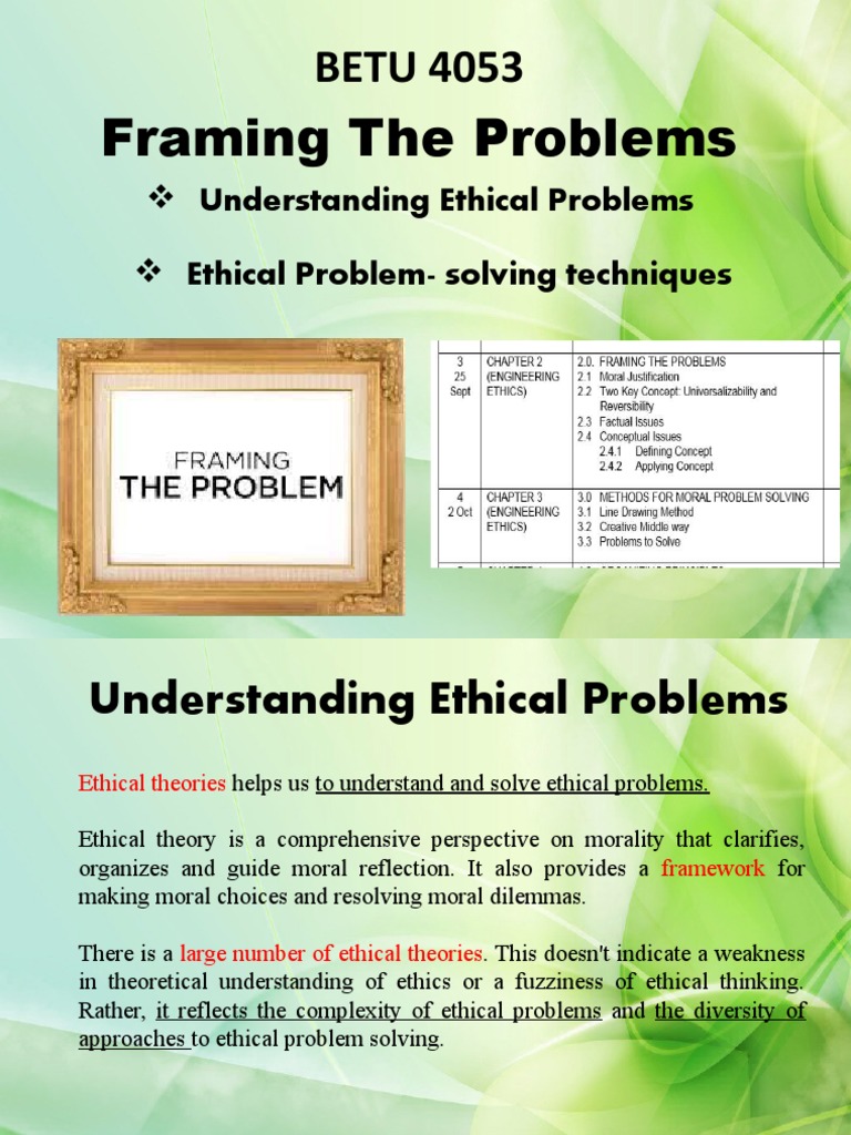 Lecture Week 3 - Framing The Problems | PDF | Morality | Autonomy